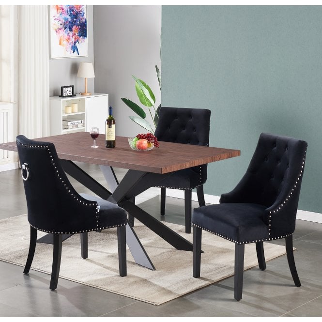 Windsor Duke Lux Dining Set - A Walnut Table with Set of 6 Dining Chai